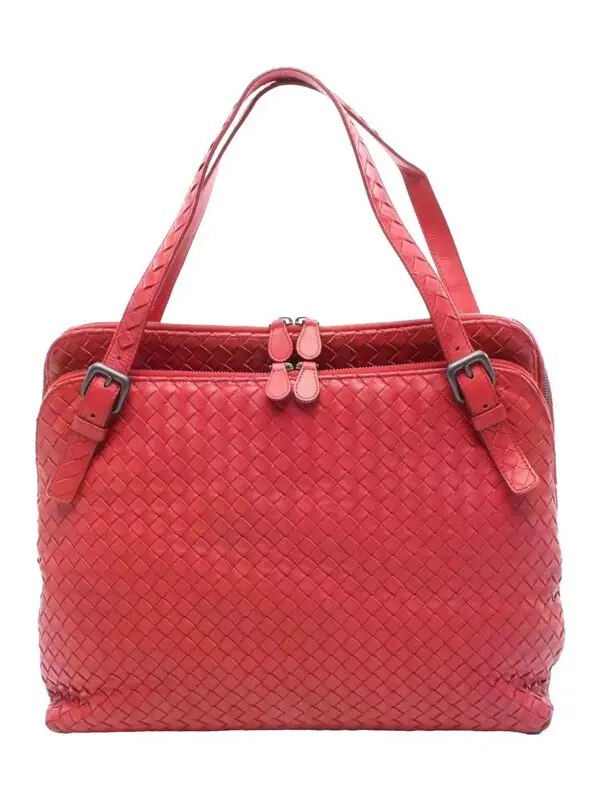 Bottega Veneta 2012-2026 Leather Intrecciato Handbag - Red