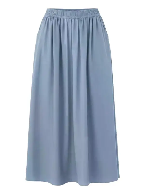 ELEH Pleated Midi Skirt - Blue