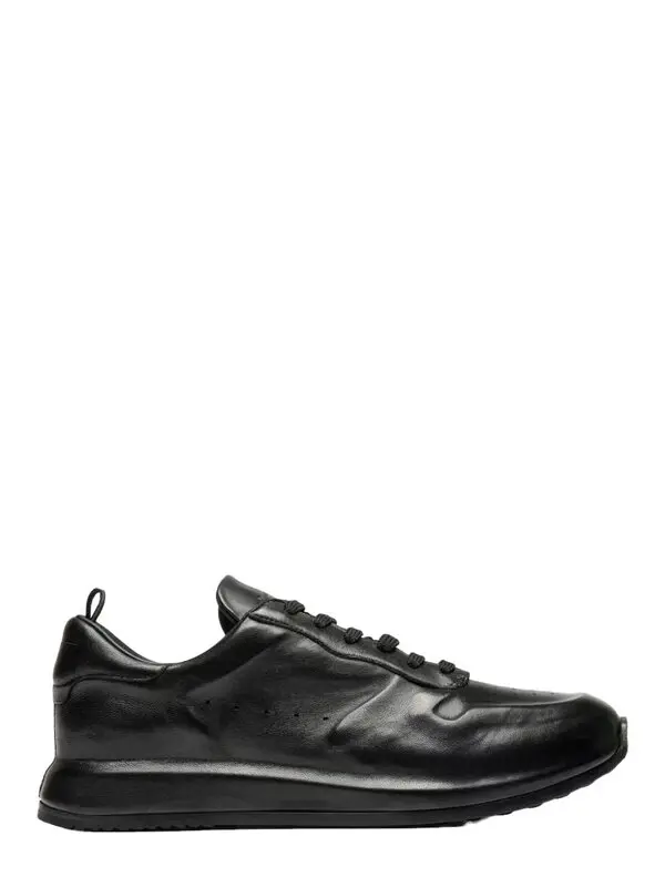 Officine Creative Perforated Leather Sneakers - Black