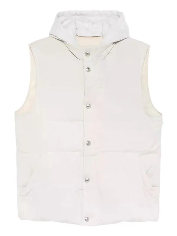 Eleventy Hooded Padded Gilet - Neutrals
