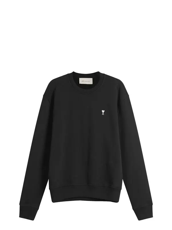 Ami Contrasted De Coeur Sweatshirt - Noir/blanc Creme