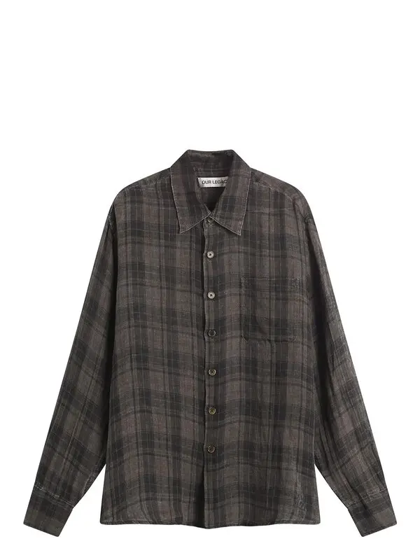 Our Legacy Check Linen Above Shirt - Penumbra Check