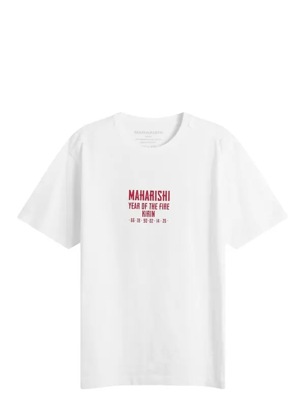 MAHARISHI Paper Cut Kirin T-shirt - White