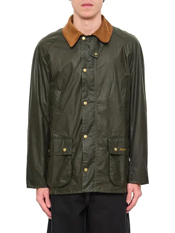 Barbour Jacket With Pockets And Embroidered Logo - Green