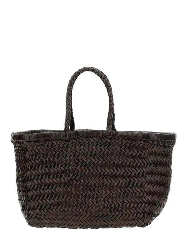 Dragon Diffusion Woven Leather Carryall - Brown