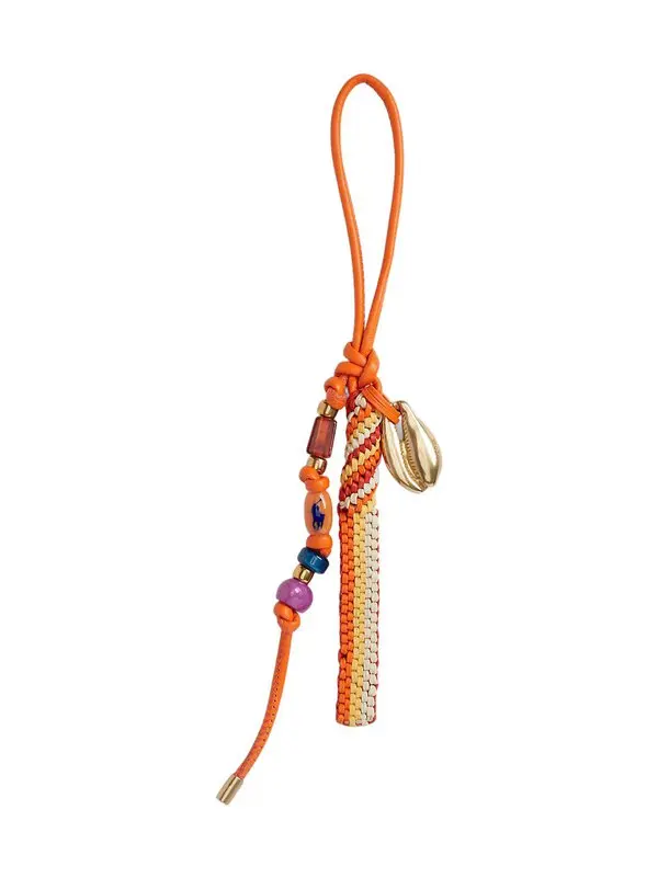 Ralph Lauren Beaded Leather Bag Charm - Sunset Multi