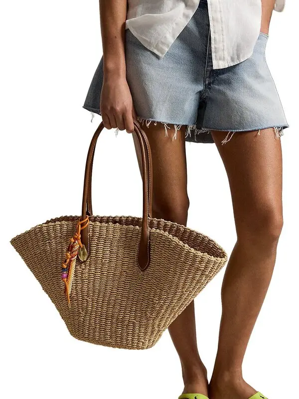 Ralph Lauren Beaded Leather Bag Charm - Sunset Multi