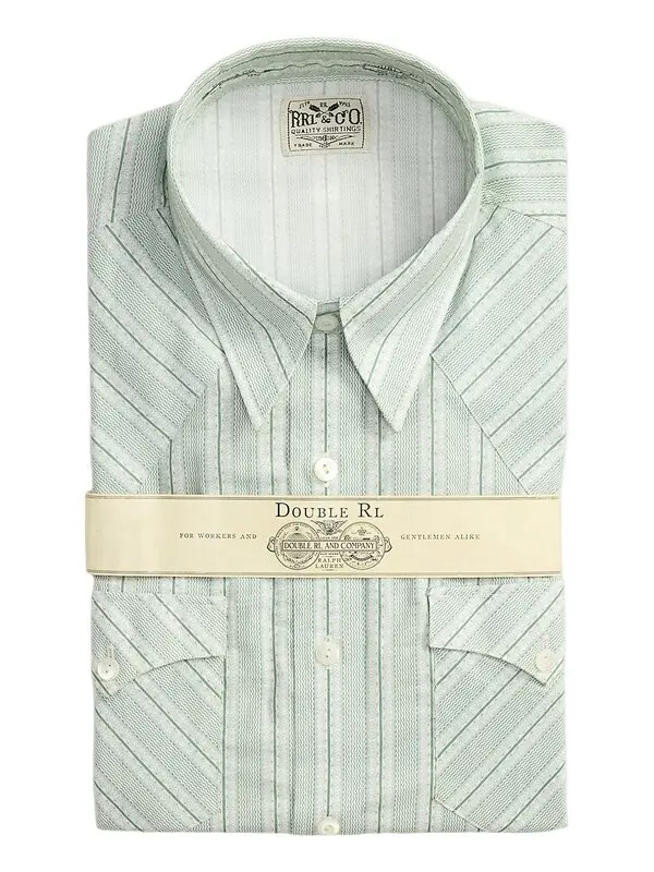 Ralph Lauren Slim Fit Stripe-print Western Shirt - Blue/green