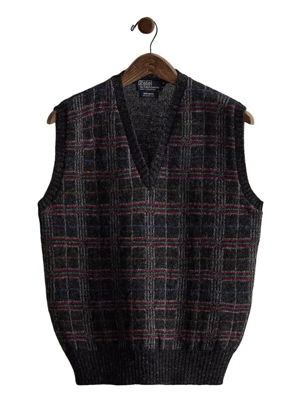 Ralph Lauren Plaid Wool Vest - Mixed Multi