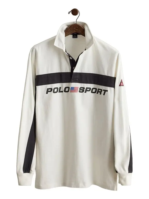 Ralph Lauren C. 1995 Polo Sport Rugby Shirt Size - White