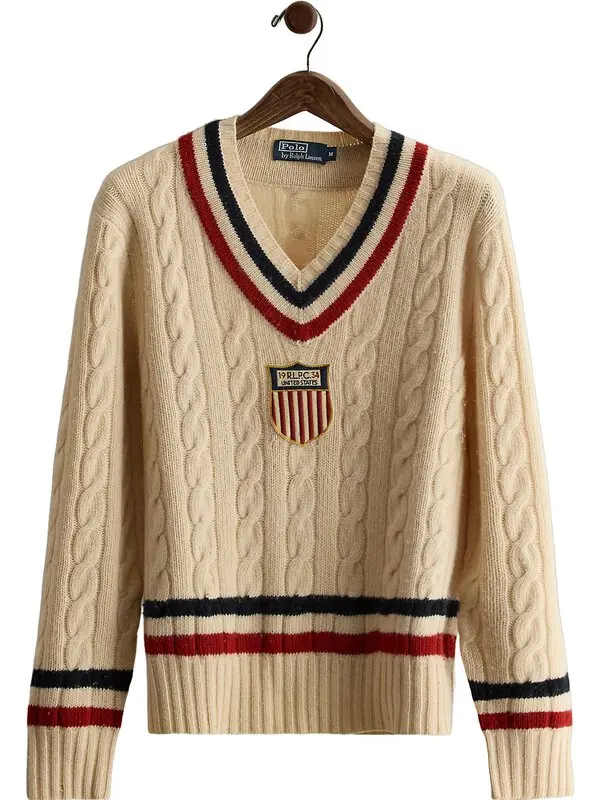 Ralph Lauren Vintage Crest Cricket Sweater Size - White