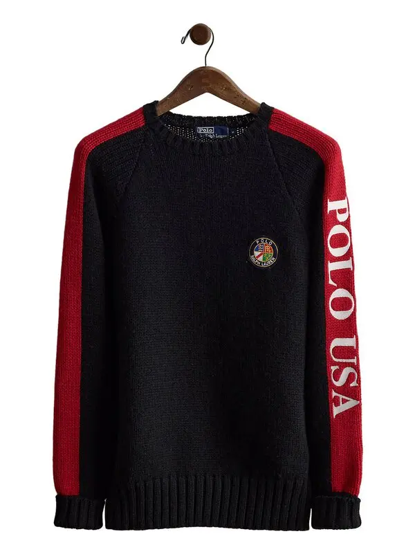 Ralph Lauren 1988 Crest Polo Usa Sweater Size - Black
