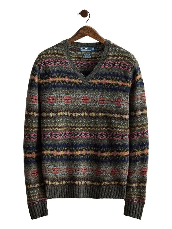 Ralph Lauren Fair Isle Wool V-neck Sweater - Multi