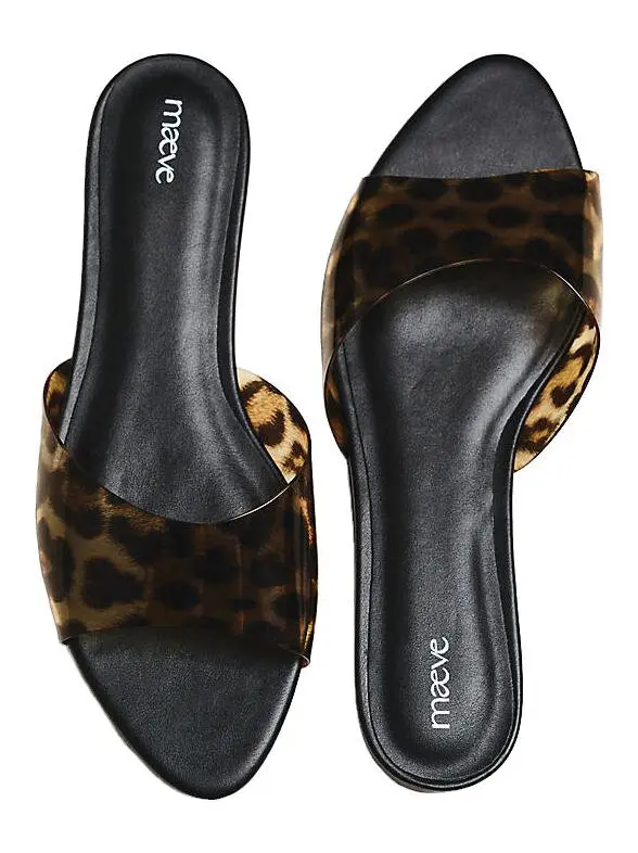 Maeve Pointed Toe Slip-on Sandals - Cheetah