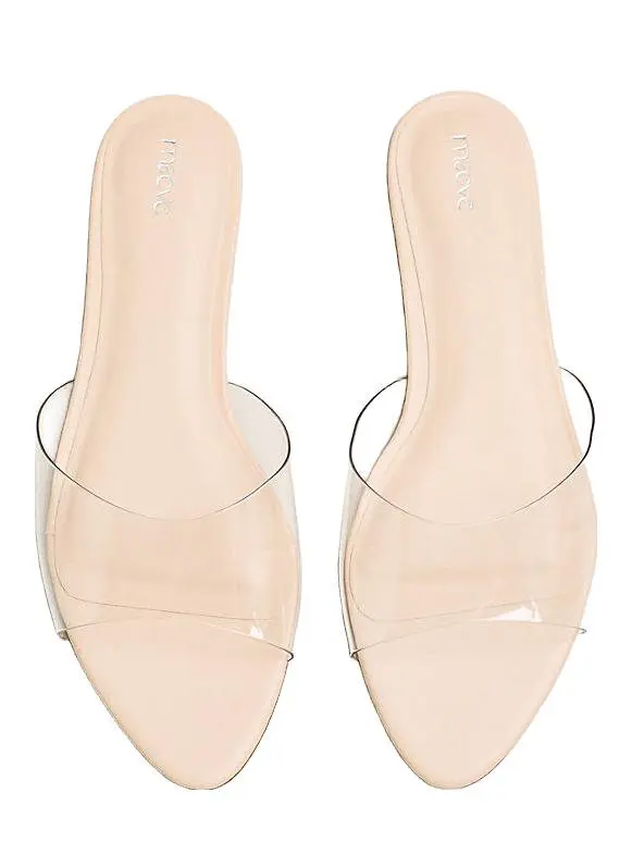 Maeve Pointed Toe Slip-on Sandals - Clear/nude