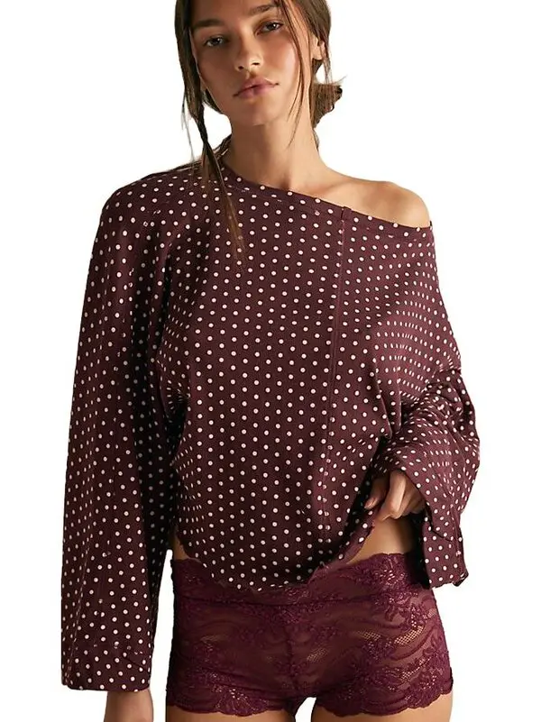Free People Vibe Check Pullover - Wine Combo