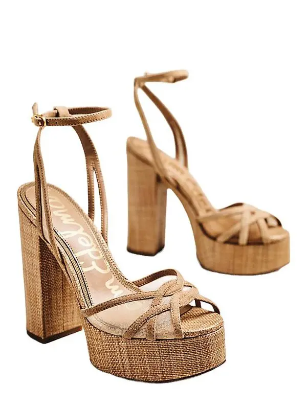 Sam Edelman Sandy Platform Block Heel Sandals - Cyprus Tan