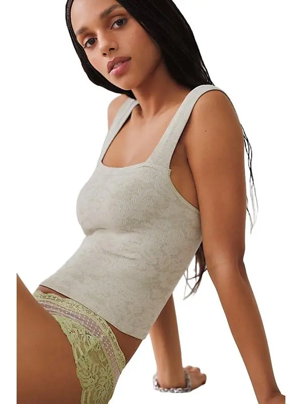 Free People Intimately Seamless Lace Tank Top - Desert Sage