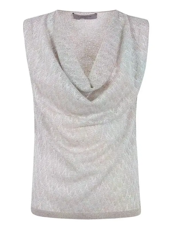 D.exterior Zigzag-pattern Top - Neutrals