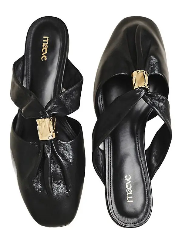 Maeve Hardware Closed-toe Sliders - Black