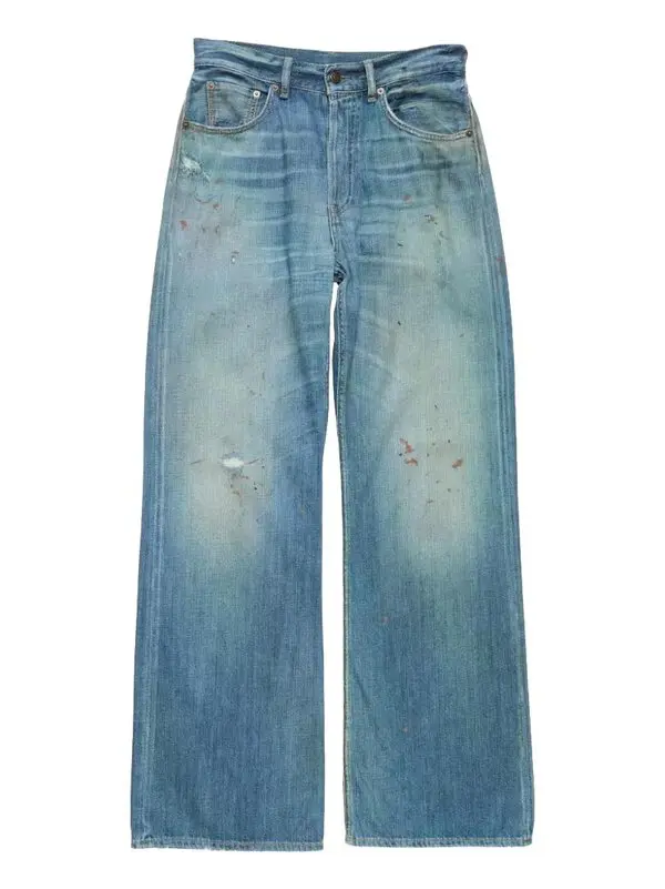 Acne Studios Patch Detail Wide Leg Jeans - Blue