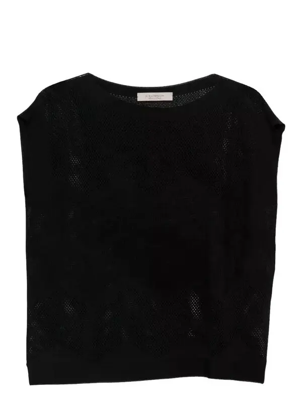 D.exterior Sleeveless Knitted Top - Black