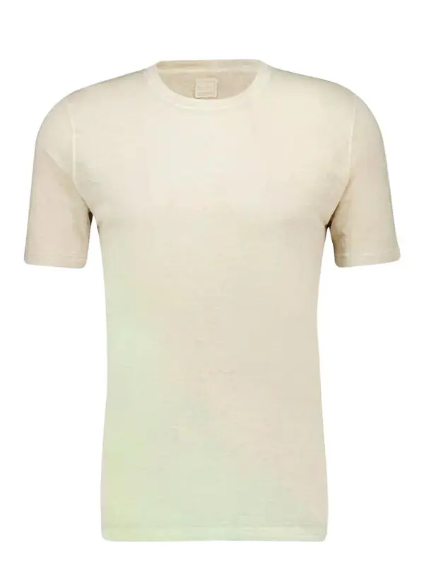 120% Lino Round-neck Short-sleeve T-shirt - Neutrals