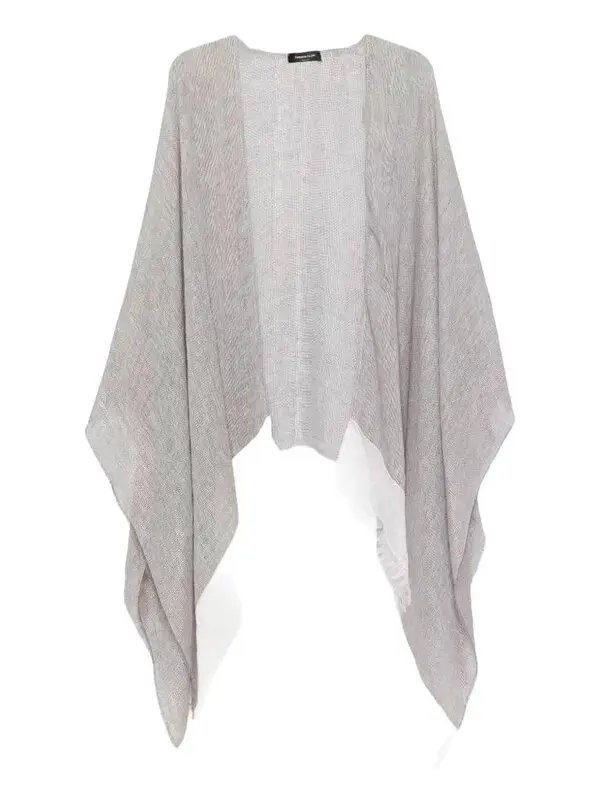 Fabiana Filippi Frayed Hem Poncho - Grey