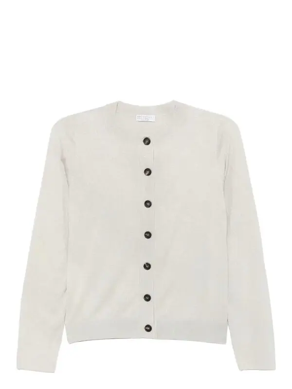 Brunello Cucinelli Metallic-thread Cardigan - Grey