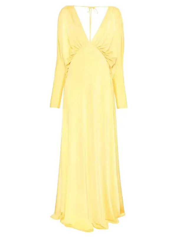Raquel Diniz Sonia V-neck Maxi Dress - Yellow
