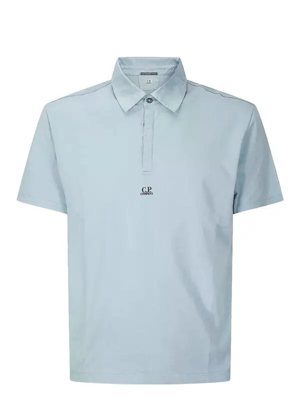 C.P. COMPANY Logo-detail Short-sleeve Polo Shirt - Blue