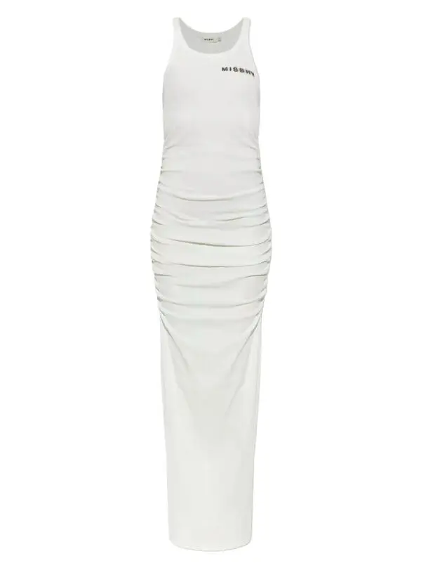MISBHV Maxi Ruched Dress - Neutrals