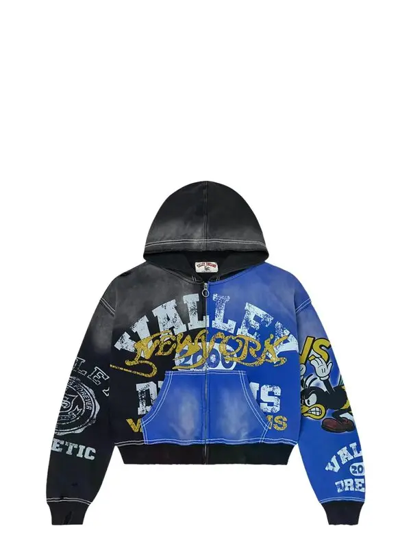 VALE FOREVER Graphic Print Zip-up Hoodie - Black