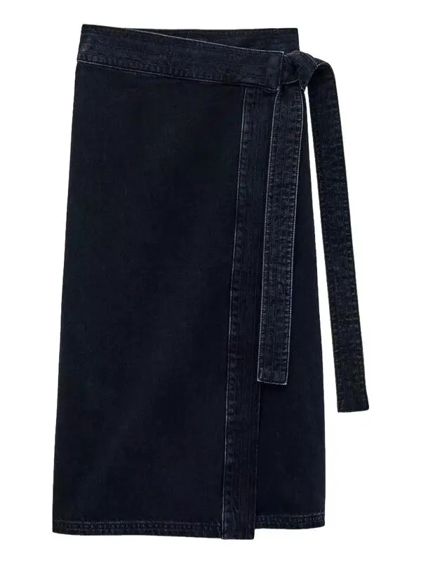 Ba&sh Tie-wrap Midi Skirt - Blue