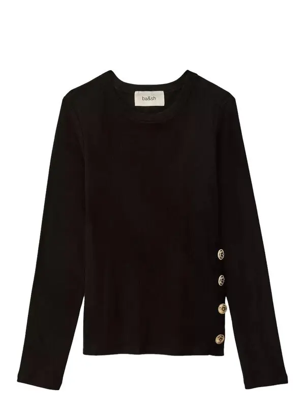 Ba&sh Giulia Buttoned-detail Top - Black