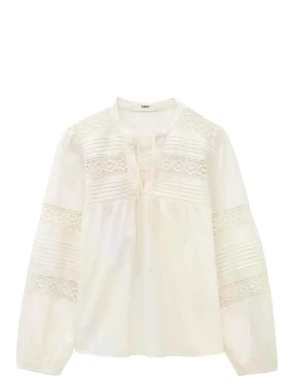 Ba&sh Nami Embroidered Long-sleeve Blouse - Neutrals
