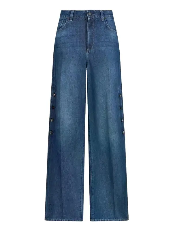Liu Jo Buttoned Detail Jeans - Blue