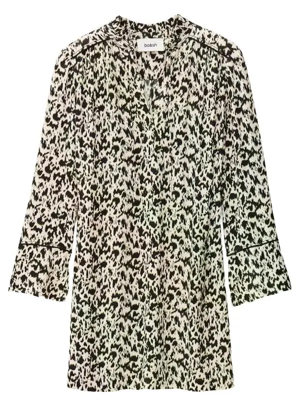 Ba&sh Perla V-neck Printed Dress - Neutrals
