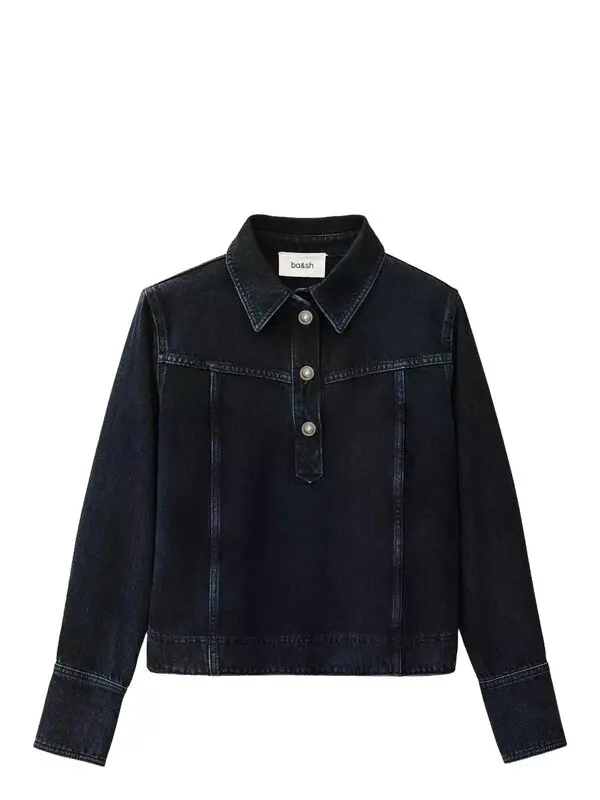 Ba&sh Tavy Buttoned Polo Top - Blue