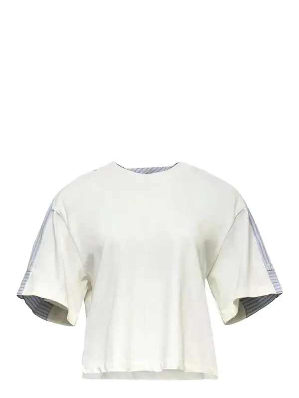 RE CODE Twisted Striped-back T-shirt - Neutrals