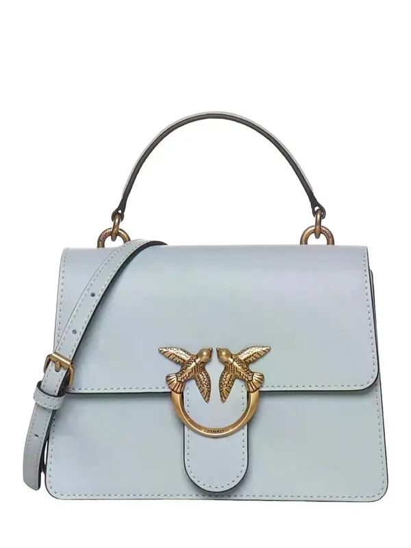 Pinko Love One Top-handle Leather Tote - Blue