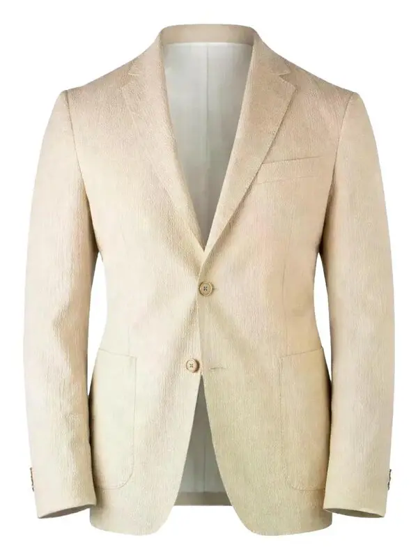 BOSS Textured Single Breasted Blazer - Neutrals