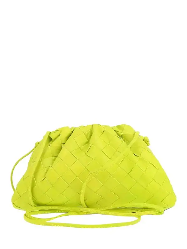 Bottega Veneta Intrecciato Leather Pouch With Shoulder Strap - Green