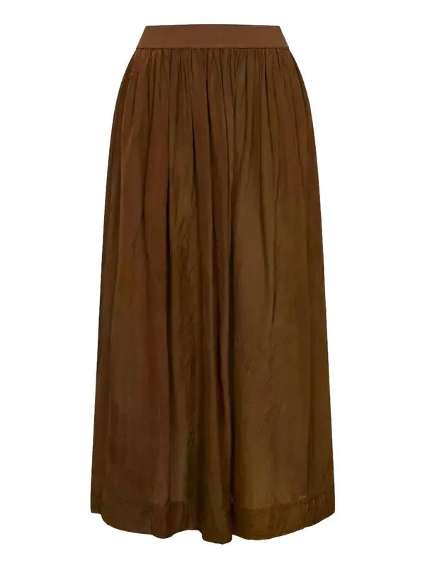 UMA WANG Pleated Ankle Length Skirt - Brown