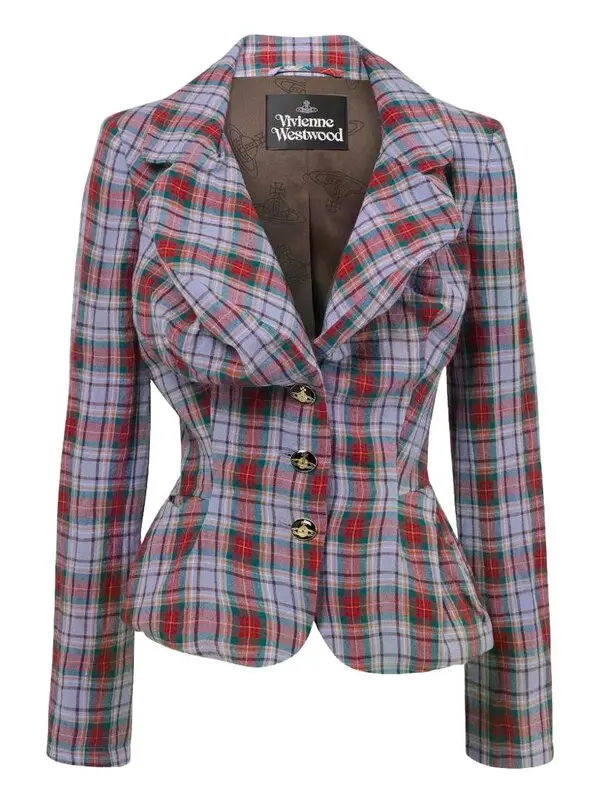 VIVIENNE WESTWOOD Tartan Button Jacket - Purple