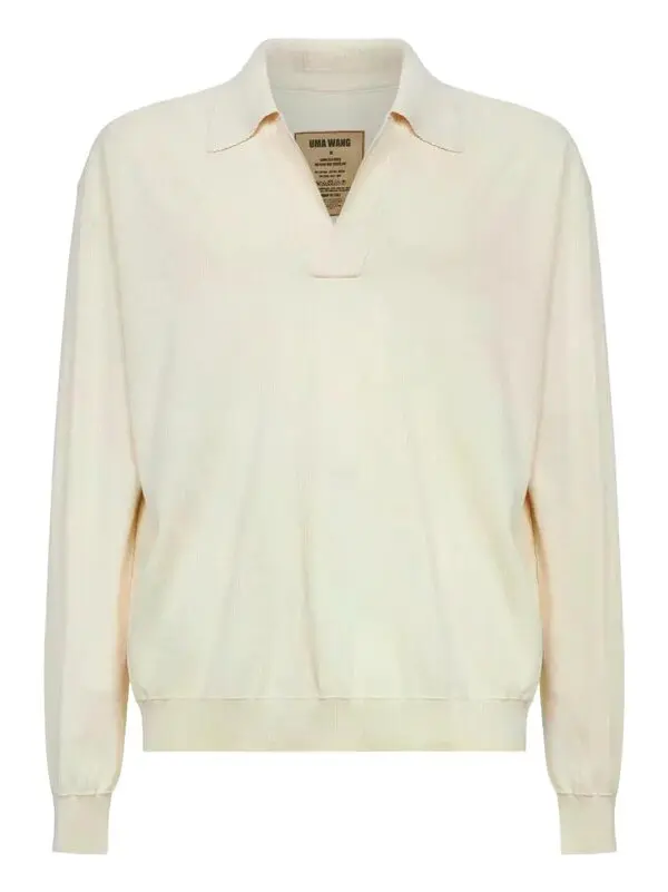 UMA WANG V-neck Polo Shirt - Neutrals