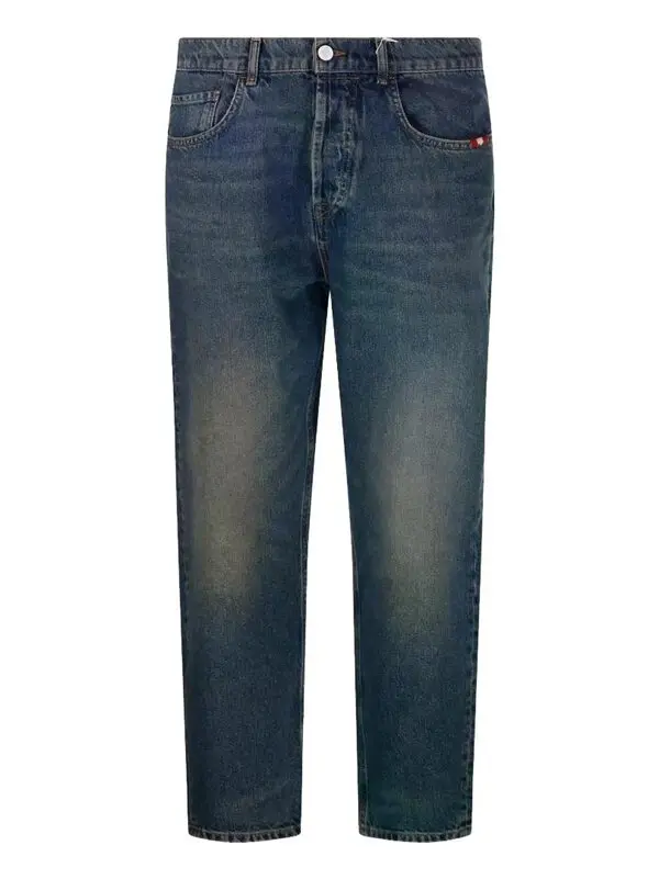 AMISH SUPPLIES Five-pocket Button-fastening Jeans - Blue