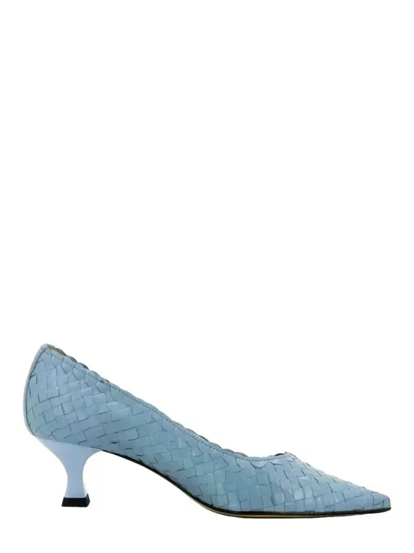 LA ROSE Carol Woven Pointed Pumps - Blue