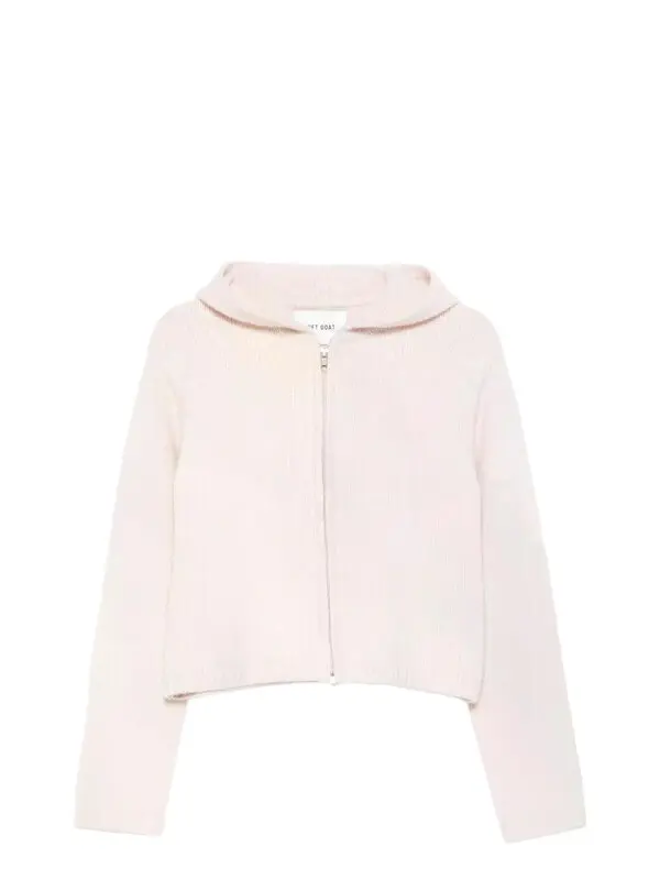 Soft Goat Hooded Zip Up - Pink