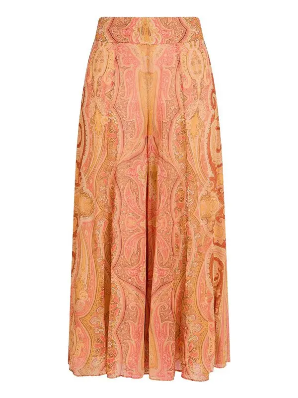 Zimmermann Paisley-print Georgette Culottes - Antique Rose